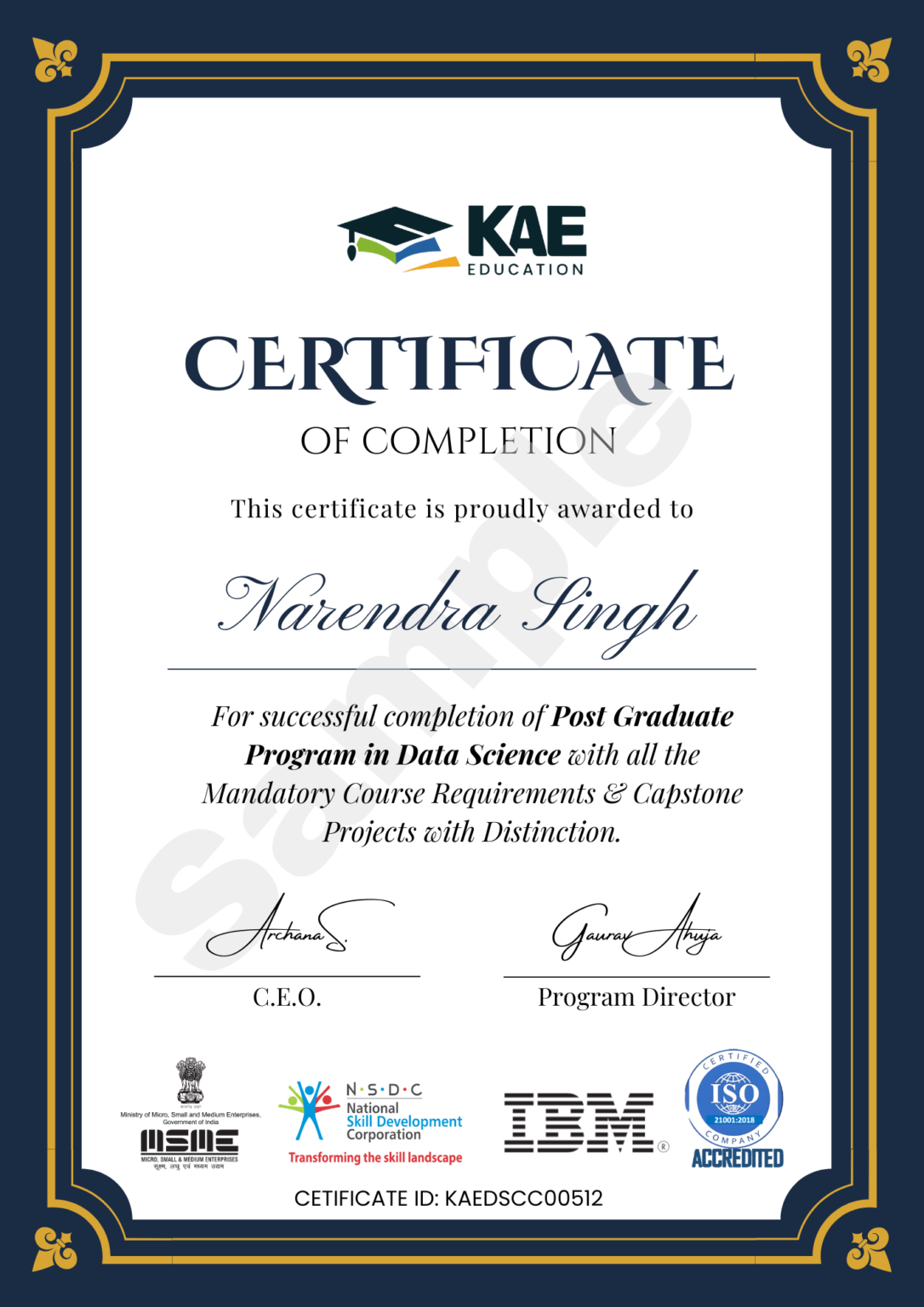 Post Graduate Program in Data Science - KAE Education