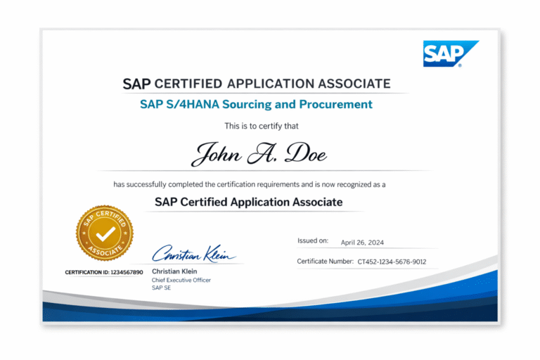 SAP Certified Application Associate – SAP S/4HANA Sourcing and ...